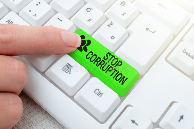 Text Caption Presenting Stop Corruption. Business Overview Put an End ...