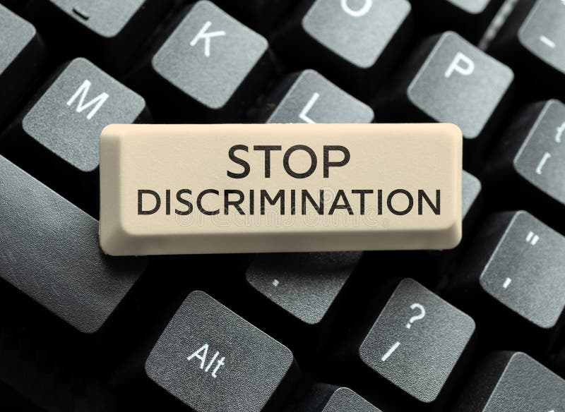Text Caption Presenting Stop Discrimination. Business Idea Prevent ... Text Caption Presenting Stop Discrimination. Business Idea Prevent ...