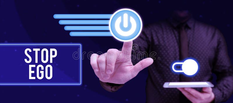 Text Caption Presenting Stop Ego. Word for Control Your Obsession about ...