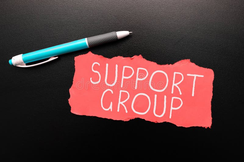 Text Caption Presenting Support Group. Concept Meaning Number of People ...