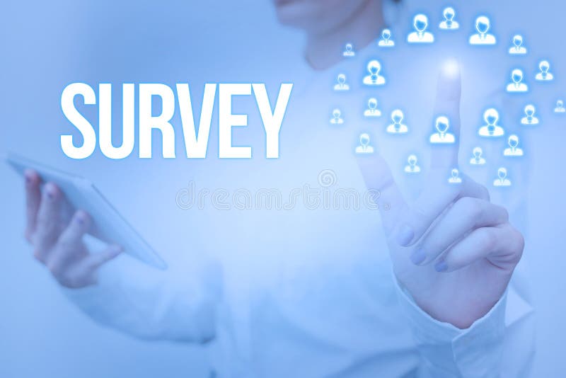 Text Caption Presenting Survey. Internet Concept Research Method Used ...