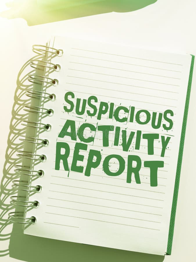 Text Caption Presenting Suspicious Activity Report. Internet Concept ...