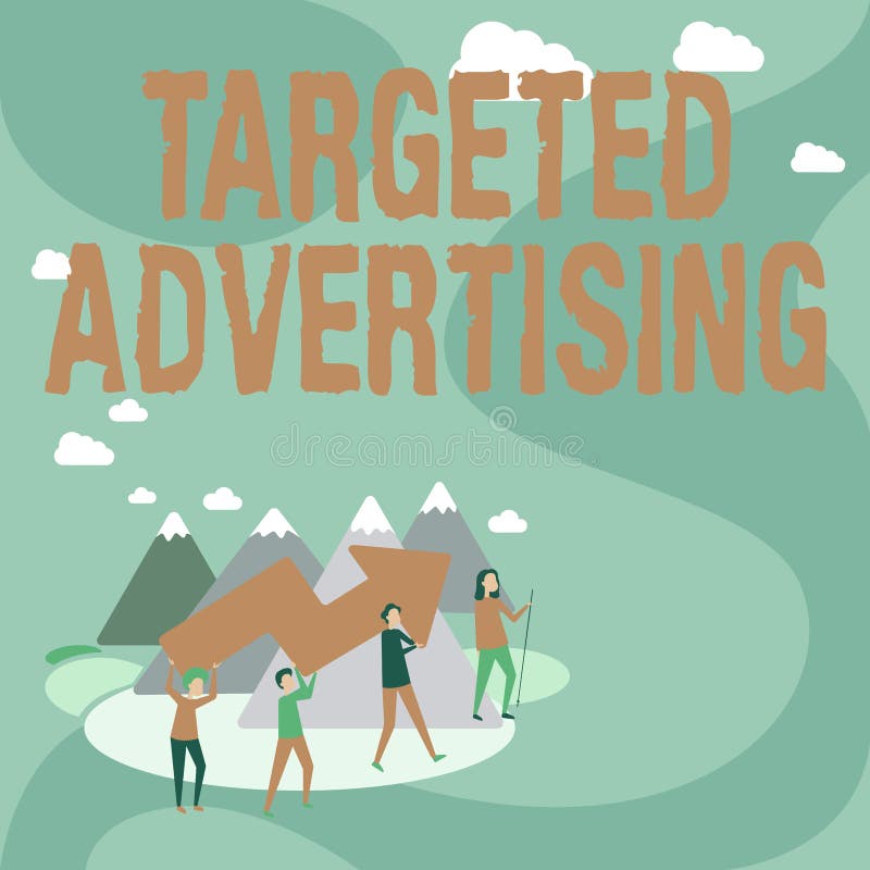 Text Caption Presenting Targeted Advertising. Concept Meaning Online ...