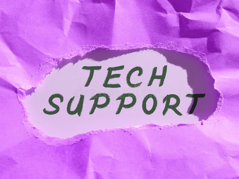 Hand Writing Sign Tech Support. Business Approach Assisting Individuals ...