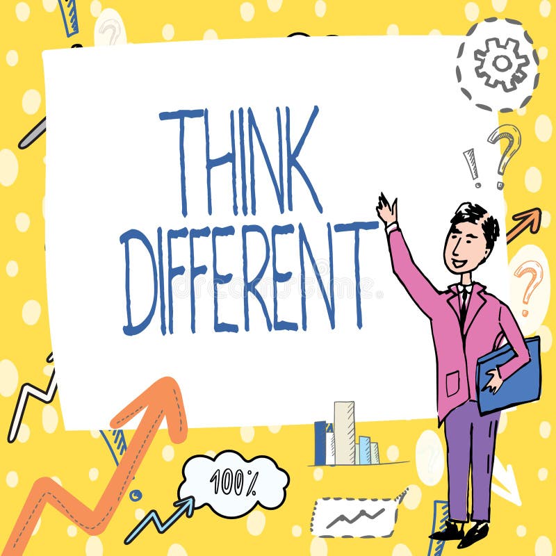 Text Caption Presenting Think Different. Word Written on Be Unique with ...