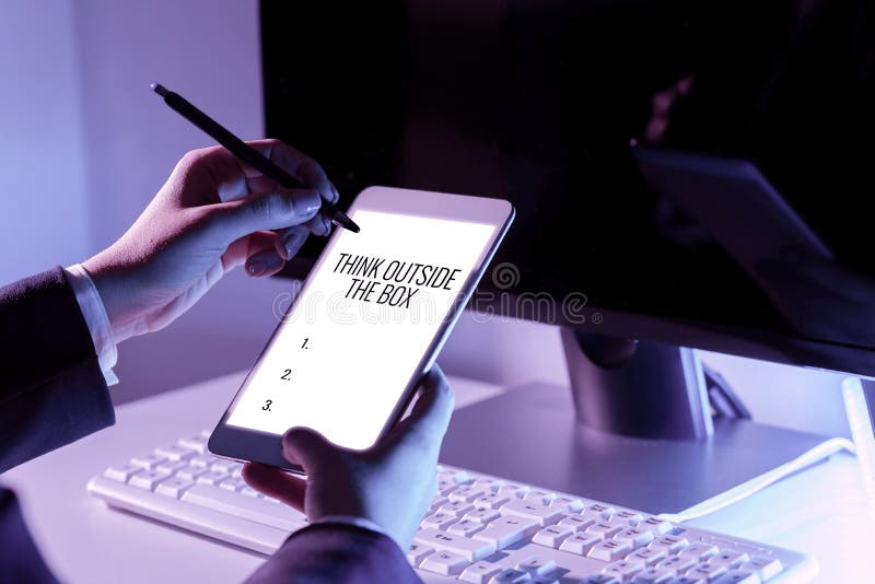 Text Caption Presenting Think Outside the BoxBe Unique Different Ideas ...