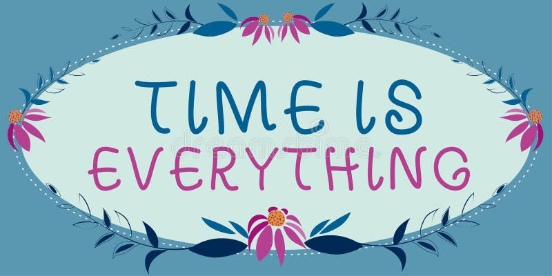 Text Caption Presenting Time is Everything. Concept Meaning the Right ...