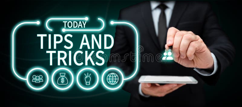 Text Caption Presenting Tips and Tricks. Internet Concept Helpful ... Text Caption Presenting Tips and Tricks. Internet Concept Helpful ...