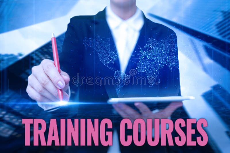 Hand Writing Sign Training Courses. Internet Concept is Series of ...