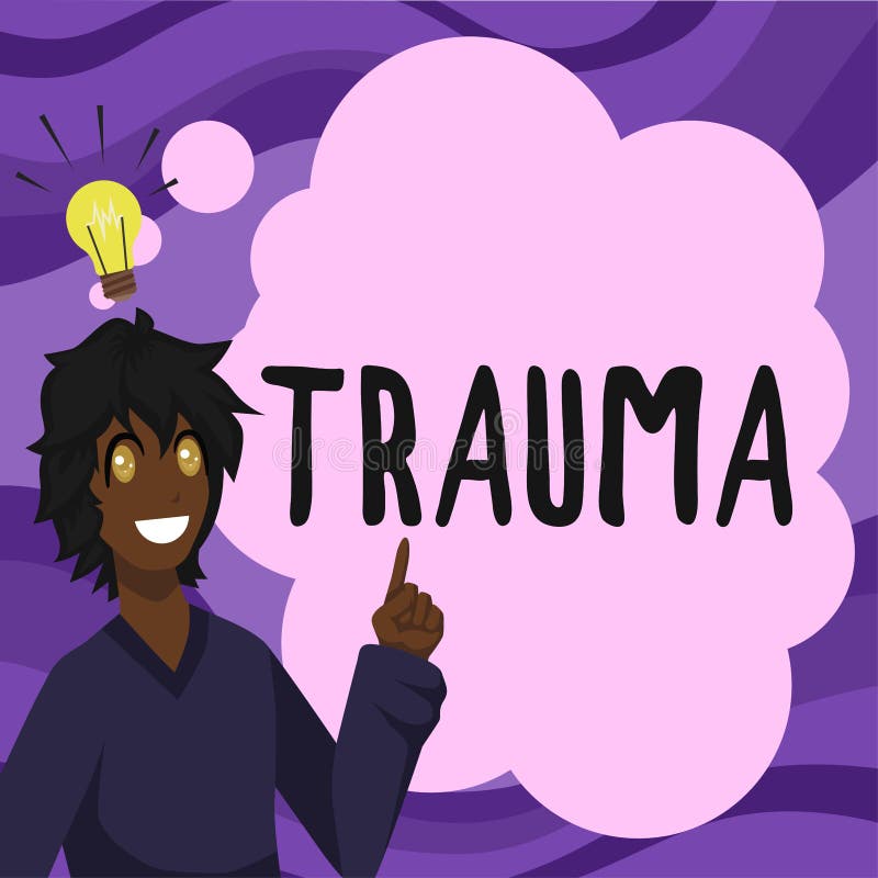 Text Caption Presenting Trauma. Concept Meaning Deeply Distressing or ...
