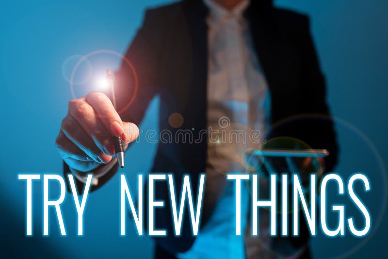 Text Caption Presenting Try New Things. Business Showcase Do Different ...