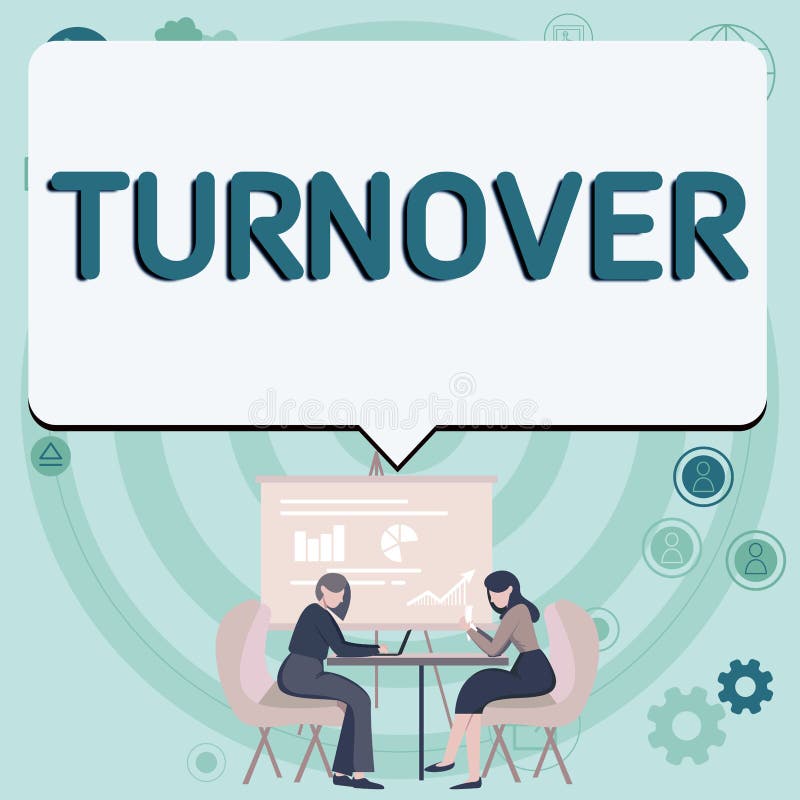 Writing Displaying Text Turnover. Business Idea the Percentage of ...