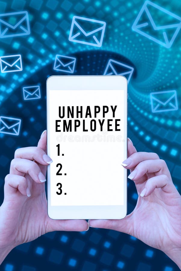 Text Caption Presenting Unhappy Employee. Business Concept a Workforce ...