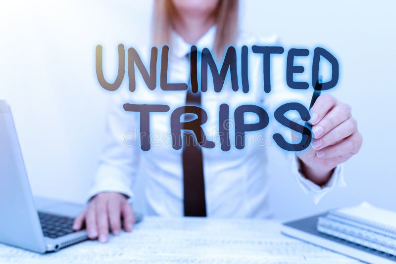 Text Caption Presenting Unlimited Trips. Word for Several Journey or ...
