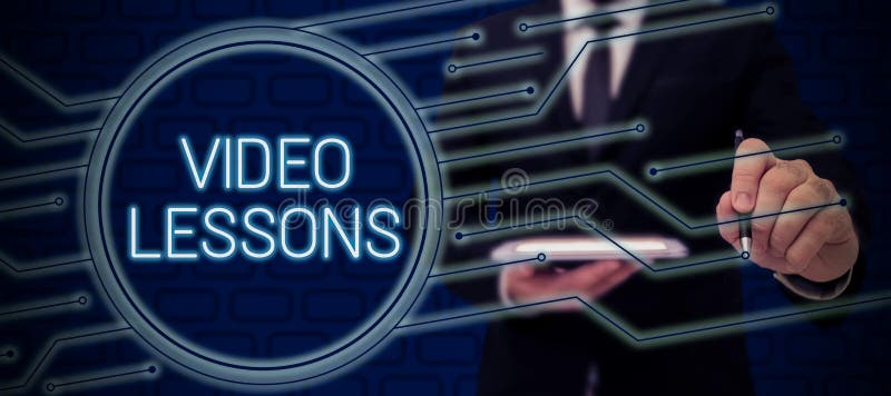 Text Caption Presenting Video Lessons. Business Showcase Online ...