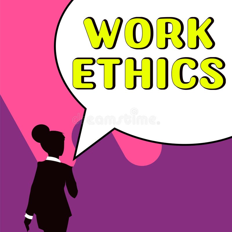 Hand Writing Sign Work Ethics. Business Overview a Set of Values ...