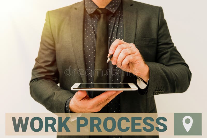 Text Caption Presenting Work Process. Conceptual Photo Standard ...