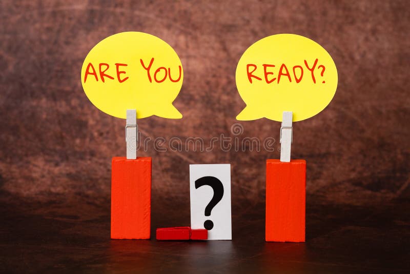Text Caption Presenting are You Ready Question. Word for Asking Someone ...