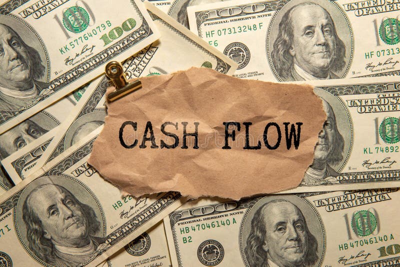 Text Cash Flow on White Business Card. Business Conceptual Stock Photo ...