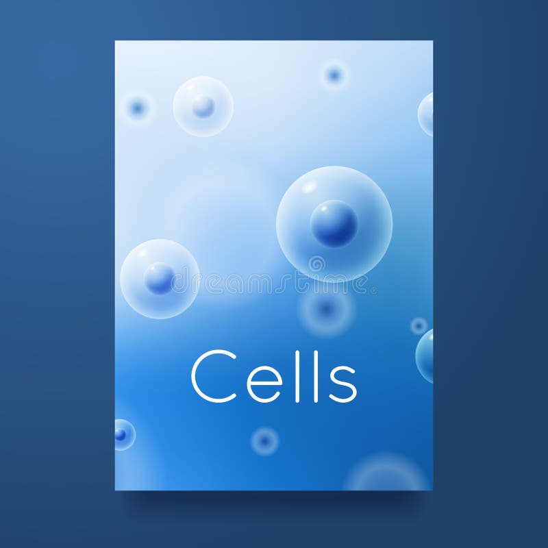 Text Cells on Blue Background, Group of Cells Stock Illustration ...