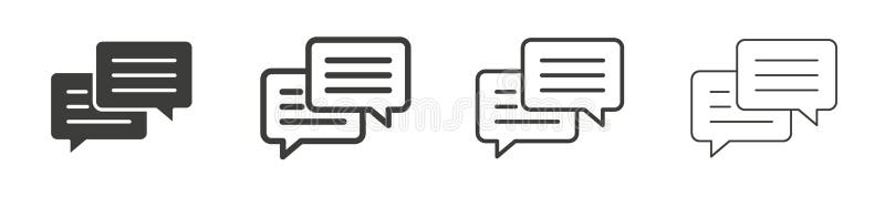 Text Chat Icon Vector Set on White Background Stock Vector ...