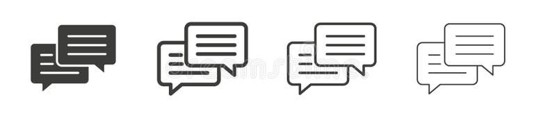 Text Chat Icon Vector Set on White Background Stock Vector ...