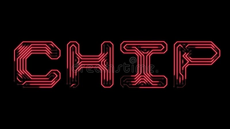 Text Chip in the Form of Printed Circuit Board Tracks Stock Video ...