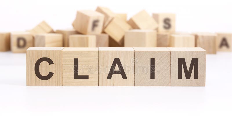 Text CLAIM Made of Wooden Cubes and Different Words on White Background ...