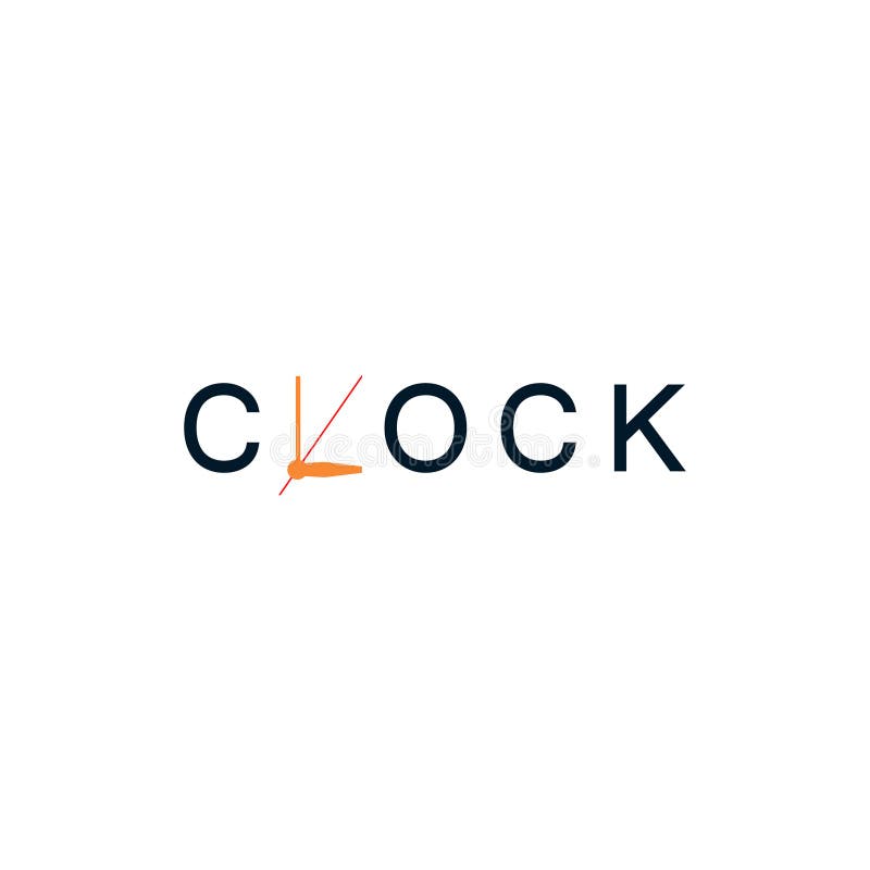 Text Clock Logo Vector Illustration, Creative Latter L Clock Logo ...