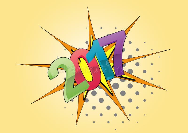 2017 text comics stock vector. Illustration of cartoon - 76585453