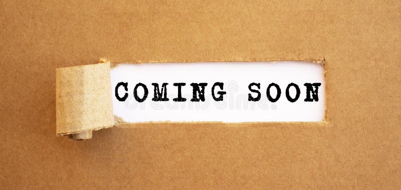 Text COMING SOON Appearing Behind Torn Brown Paper Stock Photo - Image ...