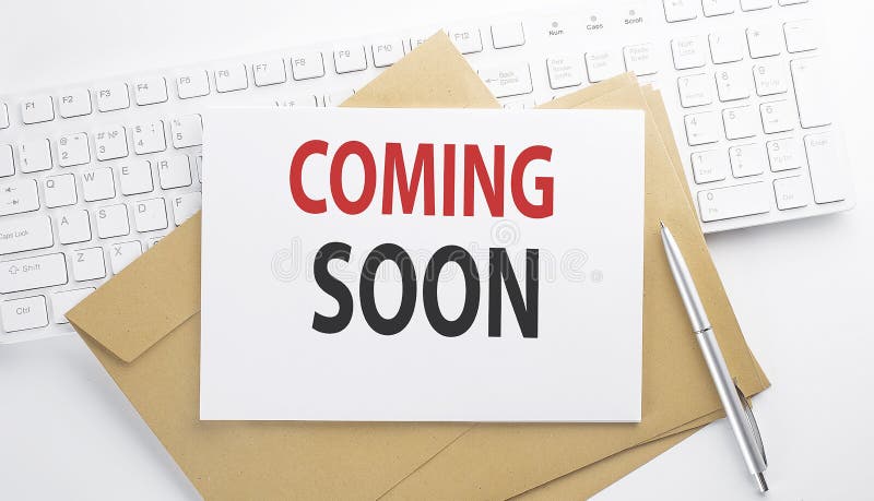 Text COMING SOON on the Envelope on the Keyboard Stock Image - Image of ...