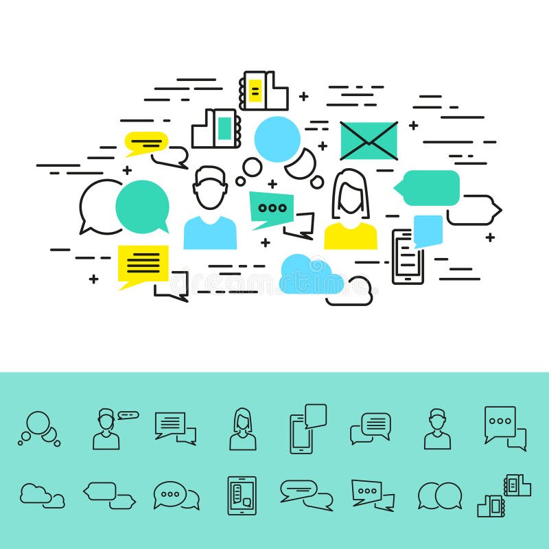 Text Communications Linear Composition Stock Vector - Illustration of ...