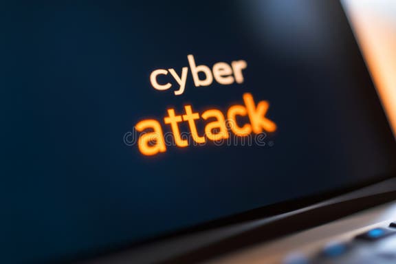 Text on a Computer Screen Depicts a Serious Cyber Attack Warning in a ...