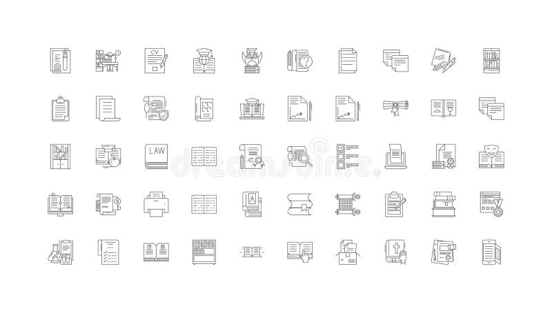 Text Concept Illustration, Linear Icons, Line Signs Set, Vector ...