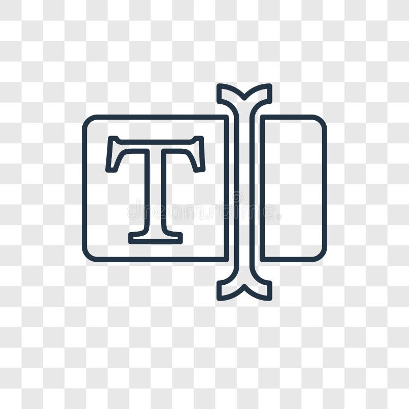 Text Concept Vector Linear Icon Isolated on Transparent Background ...