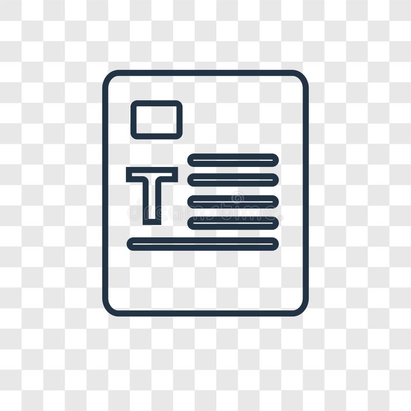 Text Concept Vector Linear Icon Isolated on Transparent Background ...