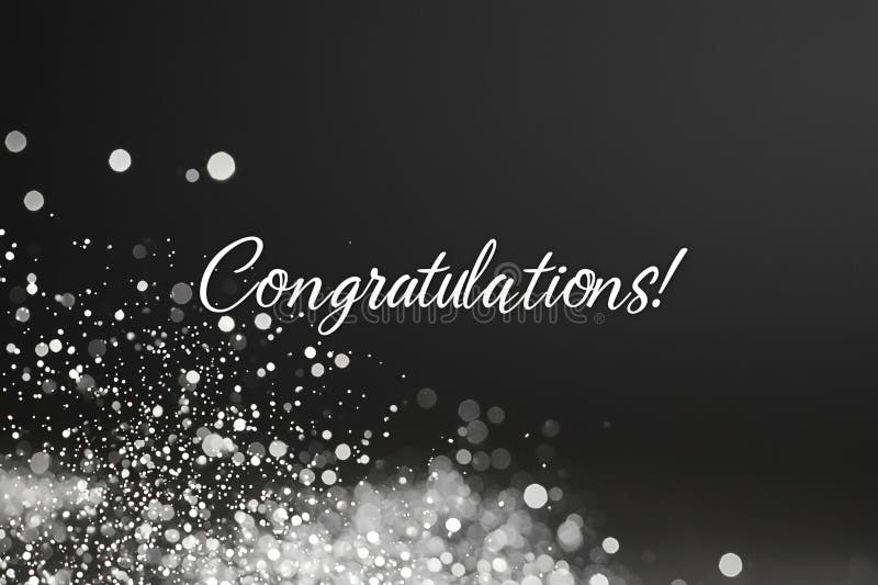 Text Congratulations on Dark Grey Background with Sparkles Stock ...