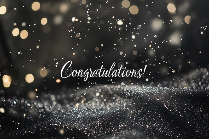 Text Congratulations on Dark Grey Background with Sparkles Stock ...