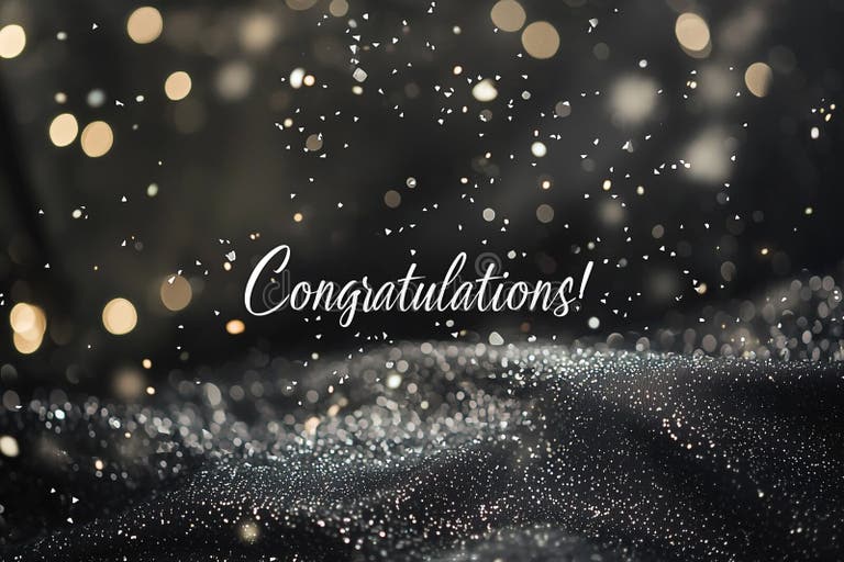 Text Congratulations on Dark Grey Background with Sparkles Stock ...