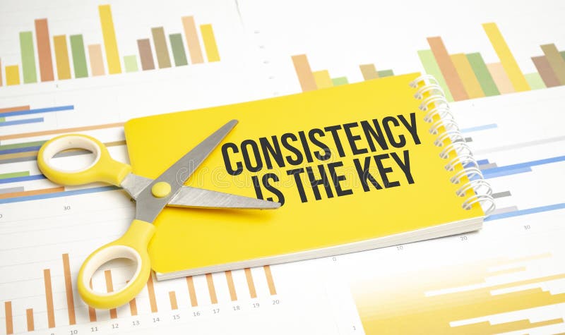 Text CONSISTENCY is the KEY on Yellow Paper Stock Image - Image of ...