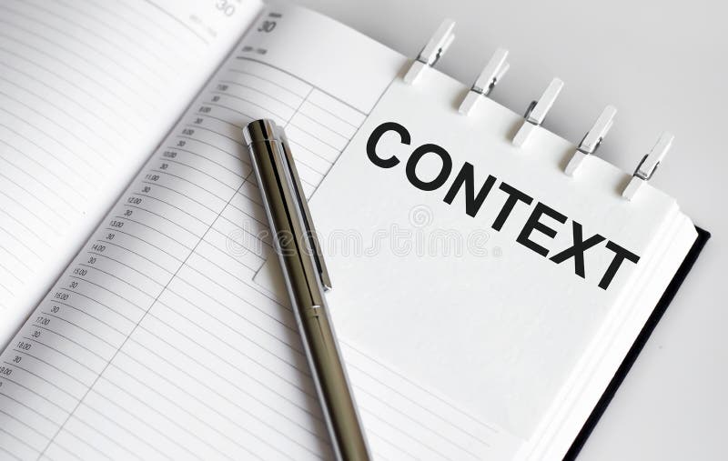 Text CONTEXT on the Short Note Texture Background with Pen Stock Photo ...