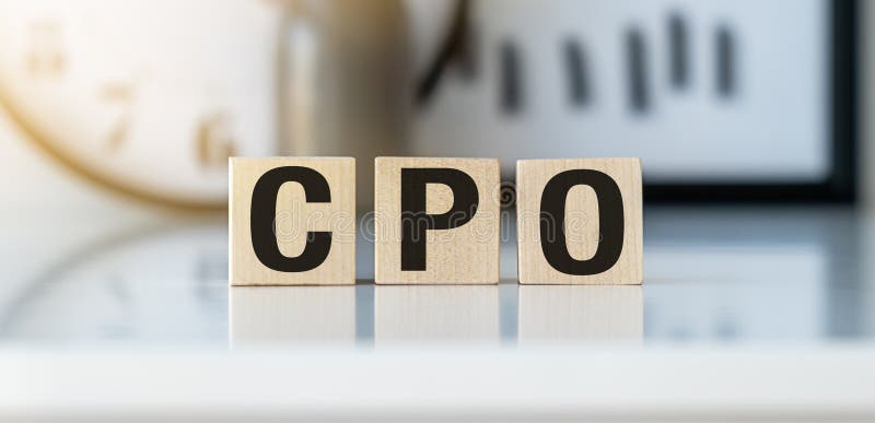 Text CPO on Wooden Dice Standing on Top of Each Other. Stock Image ...