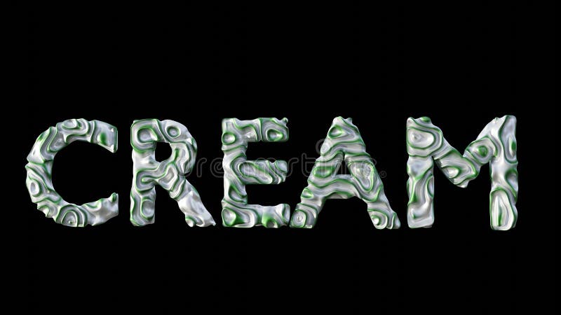 Text `CREAM` Written with Creamy Capital Letters. Stock Illustration ...