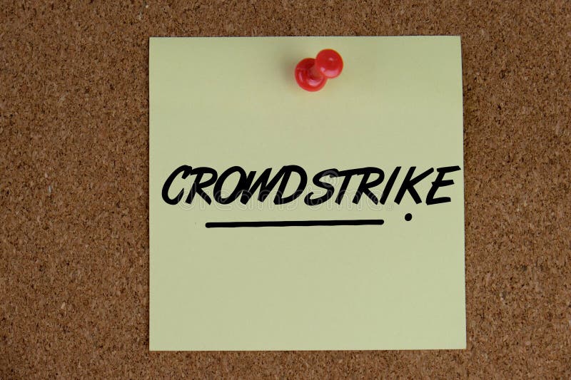 Text of CROWDSTRIKE Written on a Yellow Memo Pad Stock Image - Image of ...