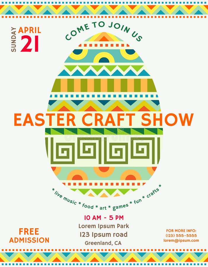 Easter Craft Show Announcing Poster Template. Stock Vector ...