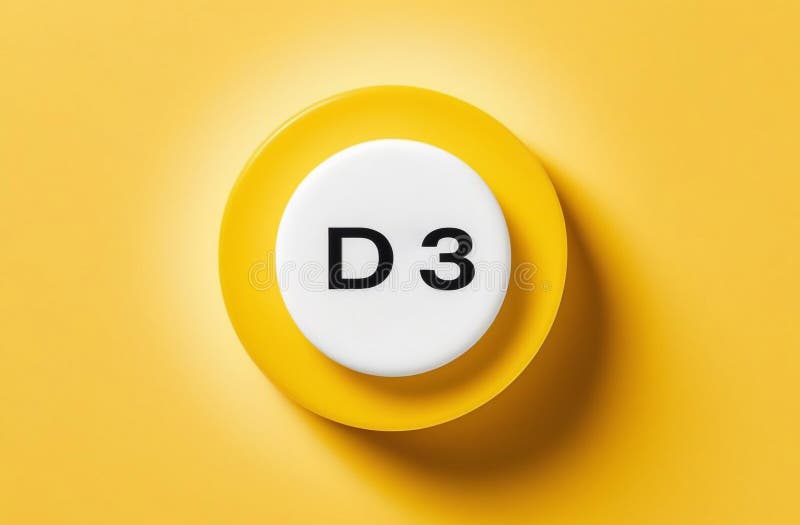 Text D3 in Black Color on Yellow Background Stock Illustration ...