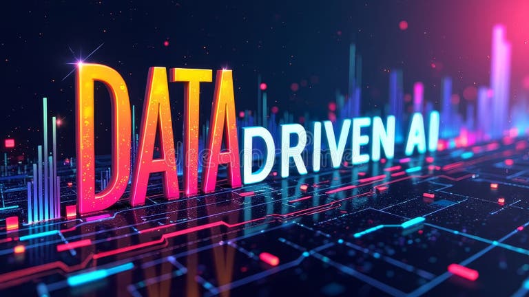 Text Data Driven AI with Sharp Data Visualizations and Analytical Design Stock Image - Image of ...