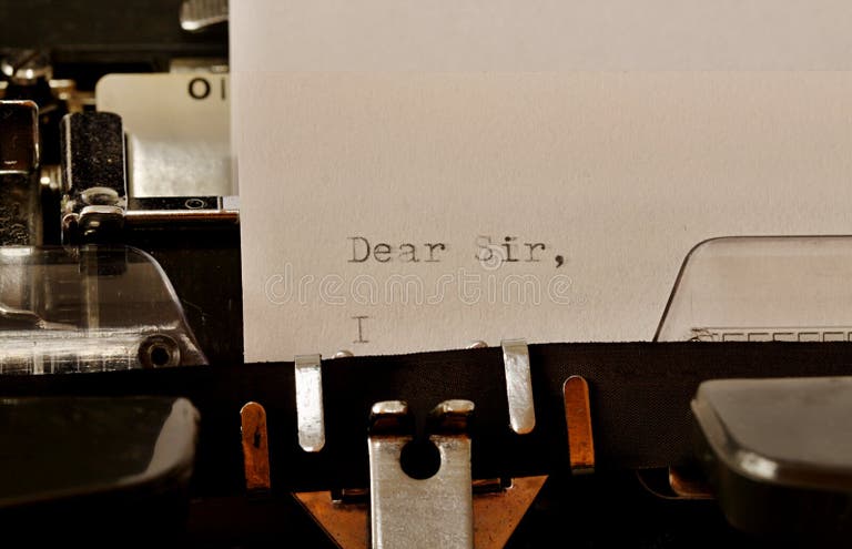 Text Dear Sir Typed on Old Typewriter Stock Image - Image of document ...