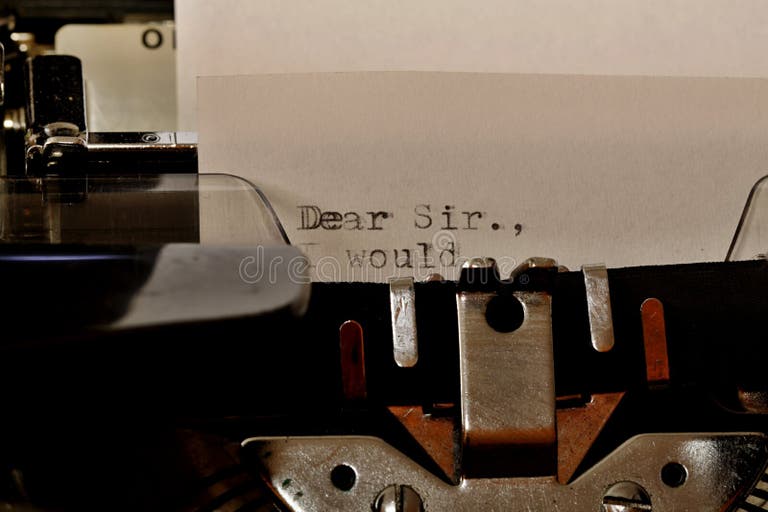 Text Dear Sir Typed on Old Typewriter Stock Image - Image of document ...